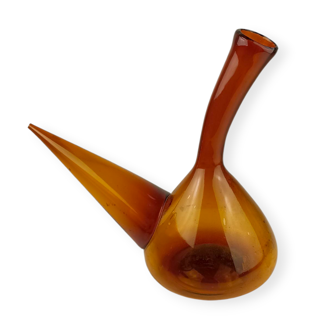Porrón mallorquín vidrio soplado color ámbar | Fundació Deixalles ...